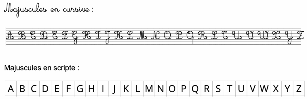 Écriture scripte ou cursive - Grapho Mauguio Écriture scripte ou cursive