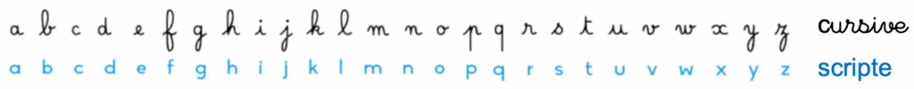 Écriture scripte ou cursive - Grapho Mauguio Écriture scripte ou cursive